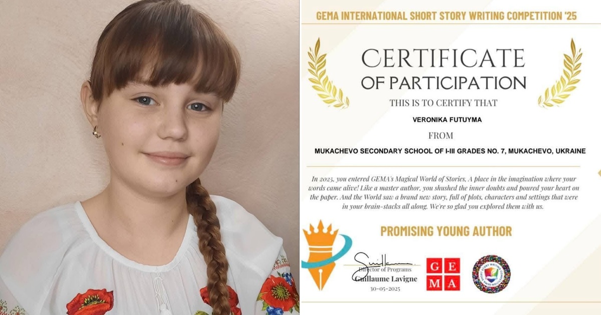 Школярка з Мукачева стала призеркою міжнародного літературного конкурсу | Mukachevo.net
